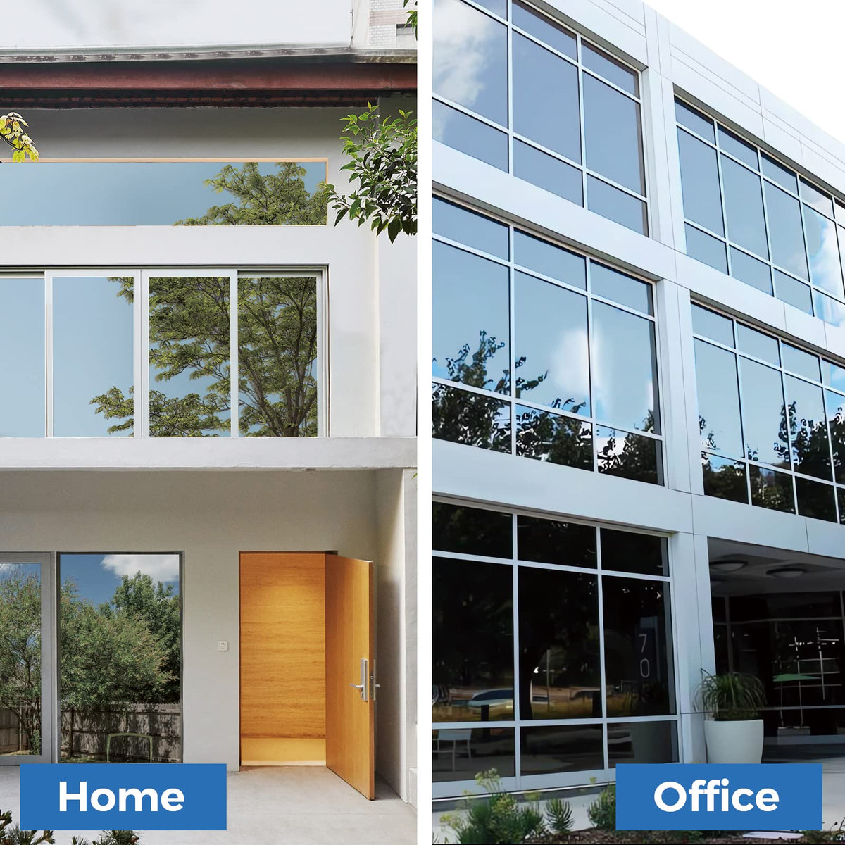 Window Film for Sun Blocking UV Heat Control No Glue Static Cling Silv ...