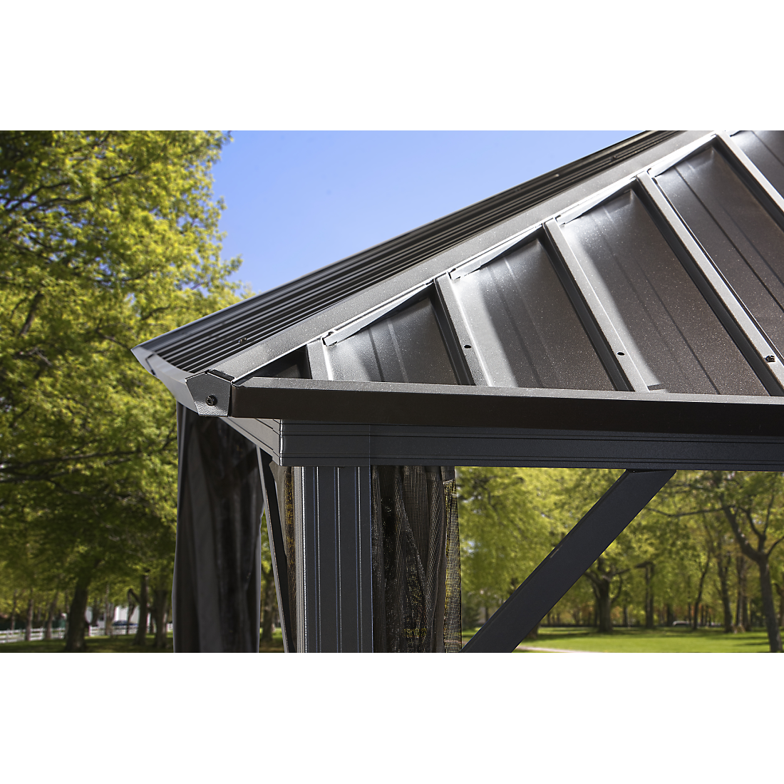 Steel Roof Aluminum Frame Gazebo – Grizzly Shelter Ltd.