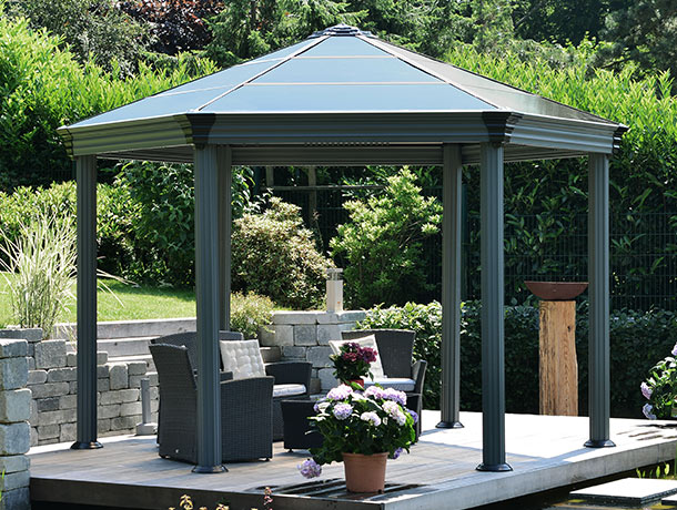 Hexagon Roma Garden Gazebo | CANOPIA by PALRAM – Grizzly Shelter Ltd.